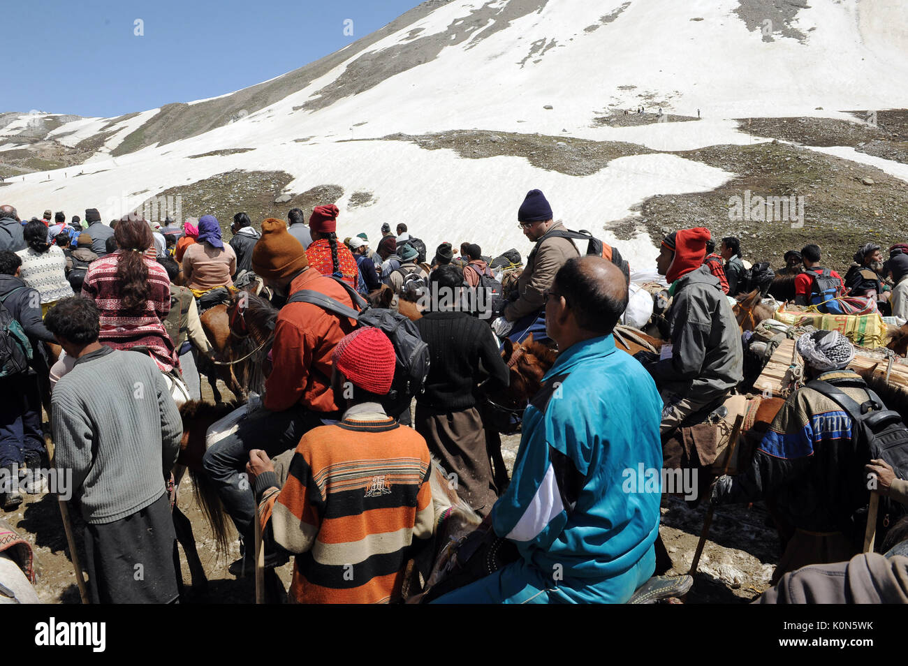 pilgrim, mahagunas pass, amarnath yatra, Jammu Kashmir, India, Asia ...