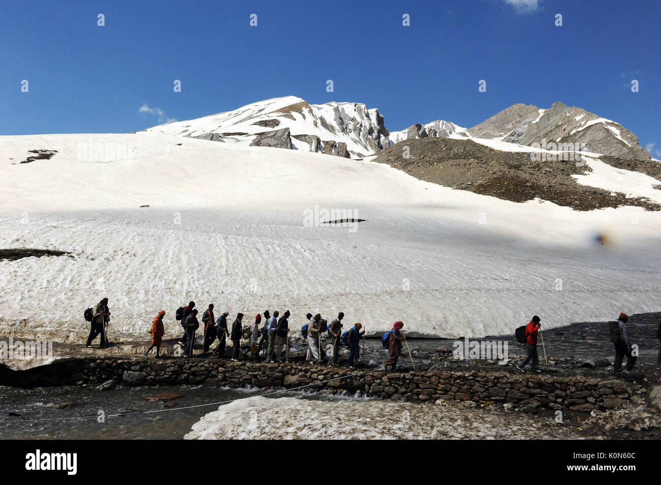 pilgrim, mahagunas pass, amarnath yatra, Jammu Kashmir, India, Asia ...