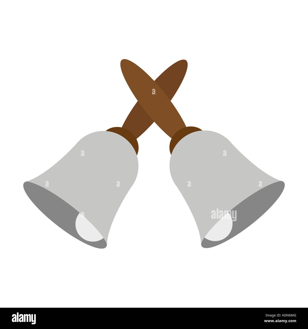 vector illustration of crossed hand bells icon Stock Vector Image & Art ...