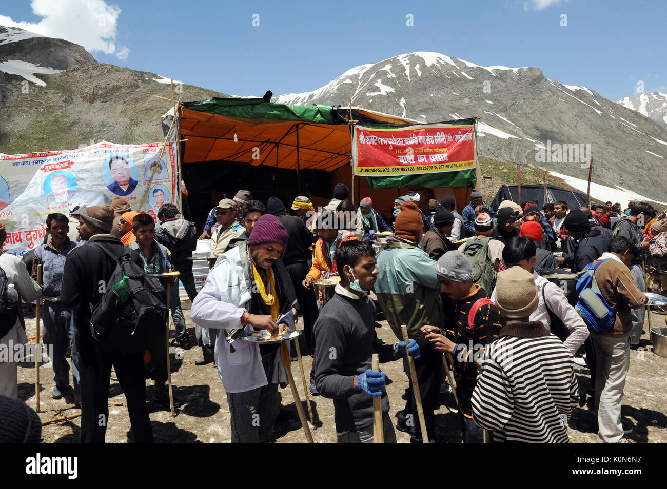 pilgrim pabibal to panchtarni, amarnath yatra, Jammu Kashmir, India ...