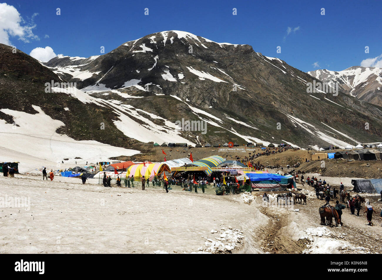 pilgrim pabibal to panchtarni, amarnath yatra, Jammu Kashmir, India ...