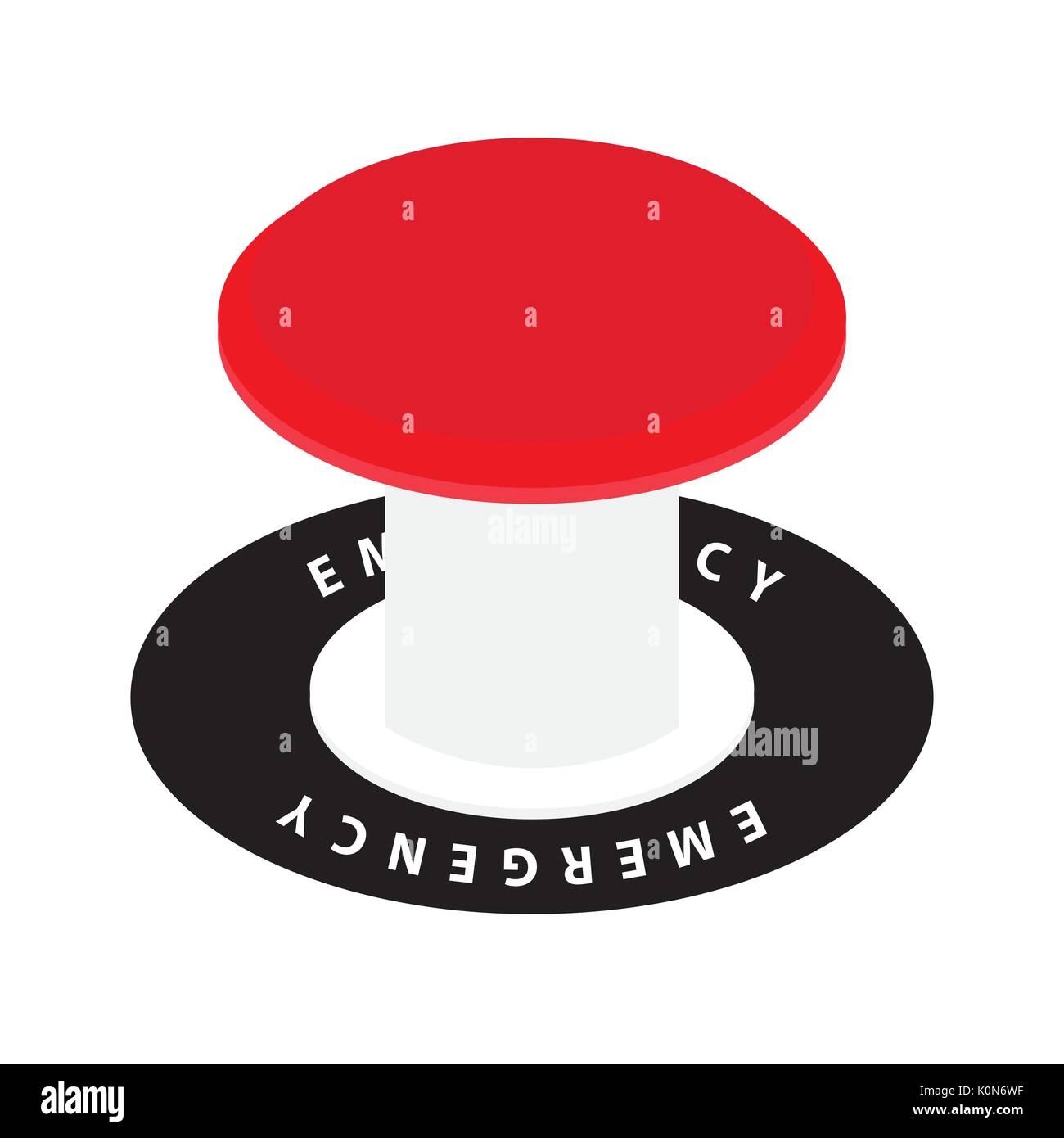 vector emergency red emergency button on white Stock Vector Image & Art ...