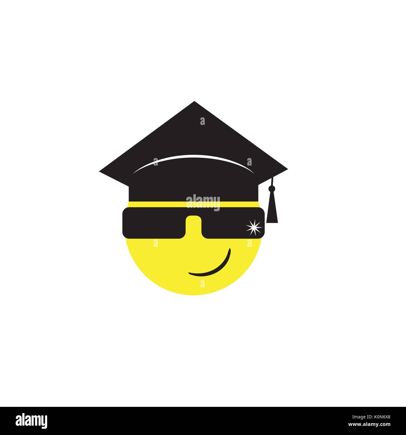vector illustration of graduate emoticon Stock Vector Image & Art - Alamy