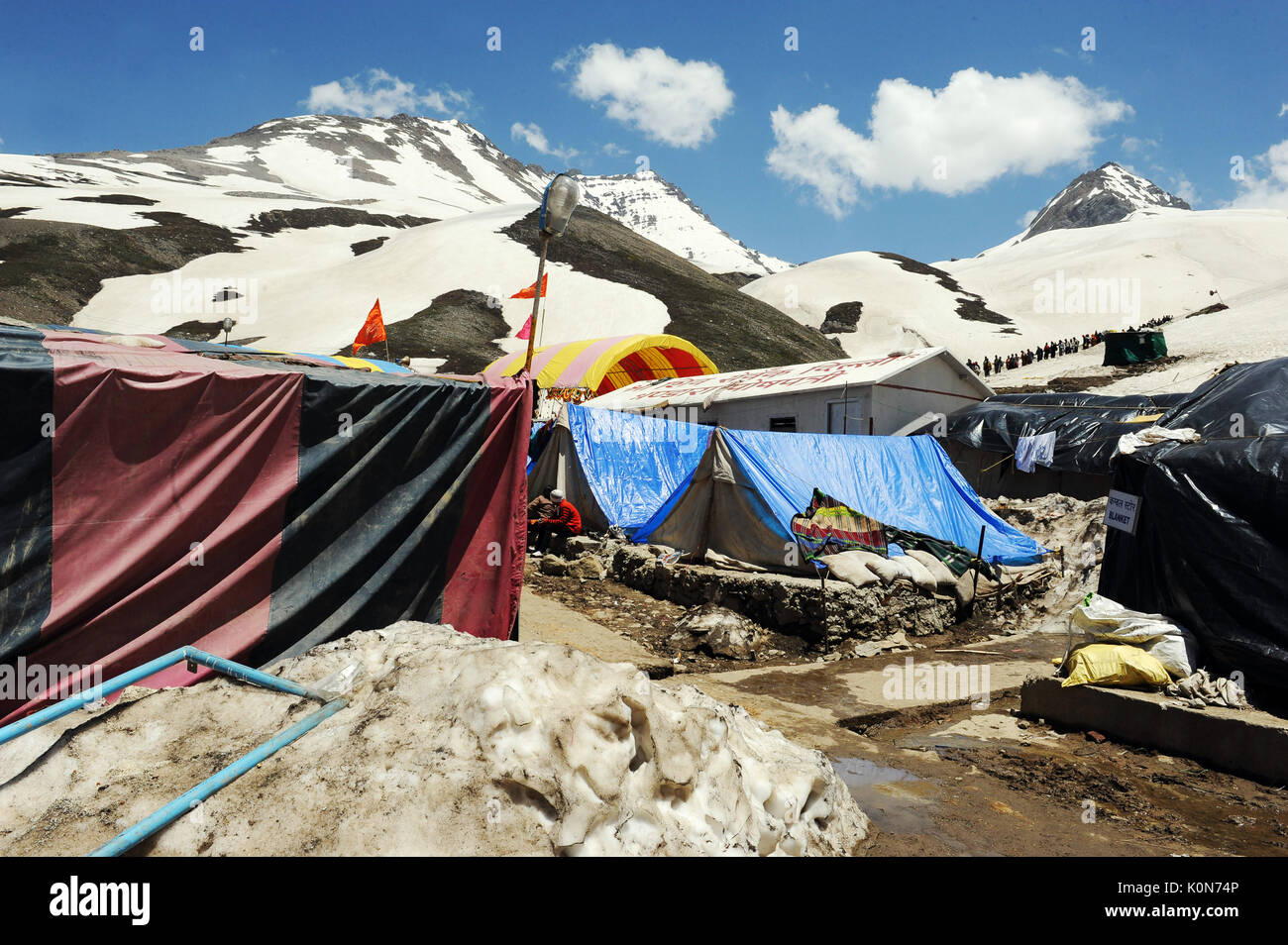 tent pabibal to panchtarni, amarnath yatra, Jammu Kashmir, India, Asia ...