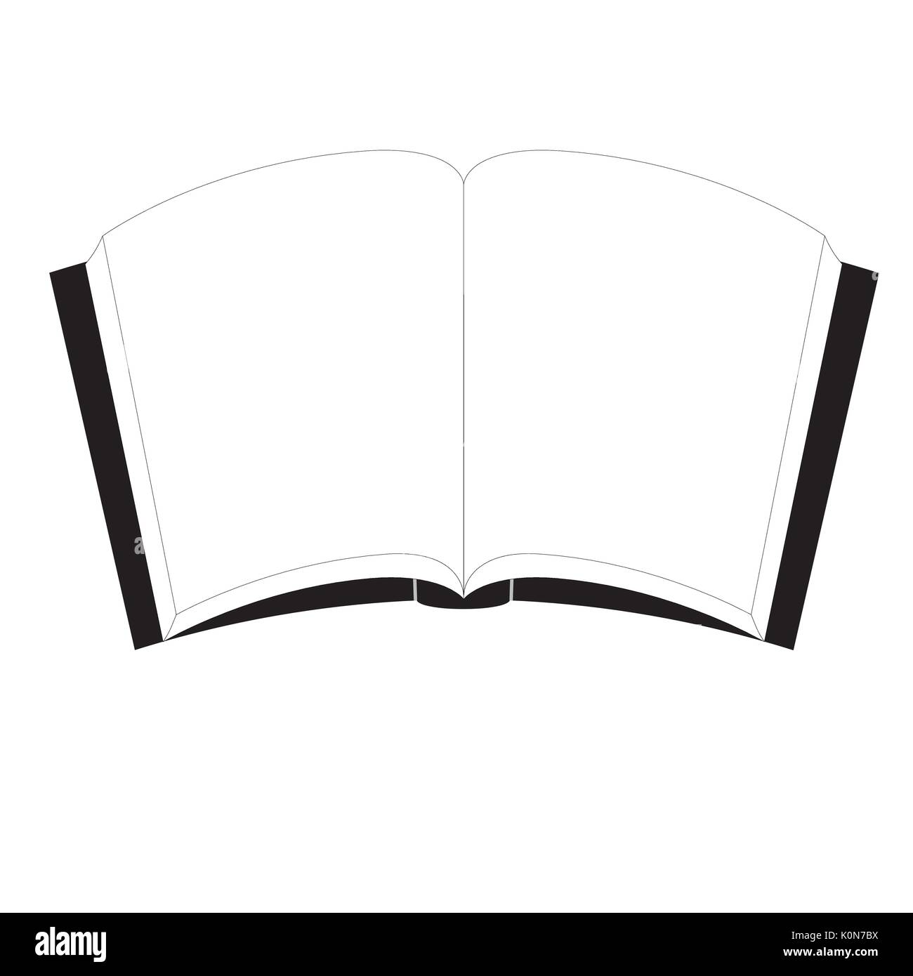 vector illustration of open book with blank, white pages Stock Vector ...