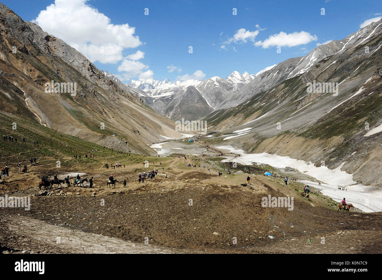pilgrim pabibal to panchtarni, amarnath yatra, Jammu Kashmir, India ...