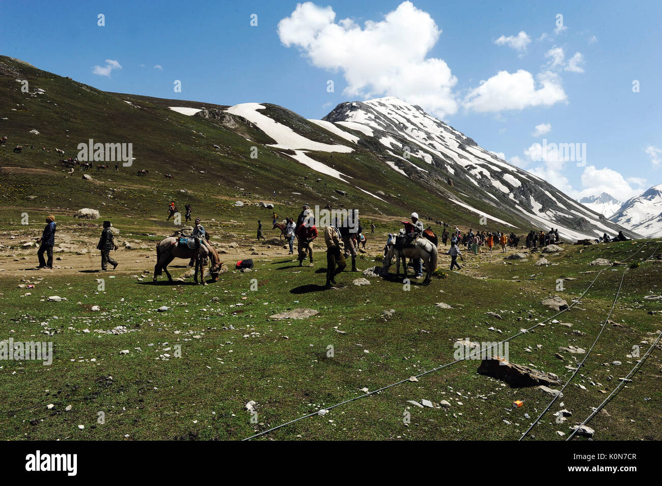 pilgrim pabibal to panchtarni, amarnath yatra, Jammu Kashmir, India ...