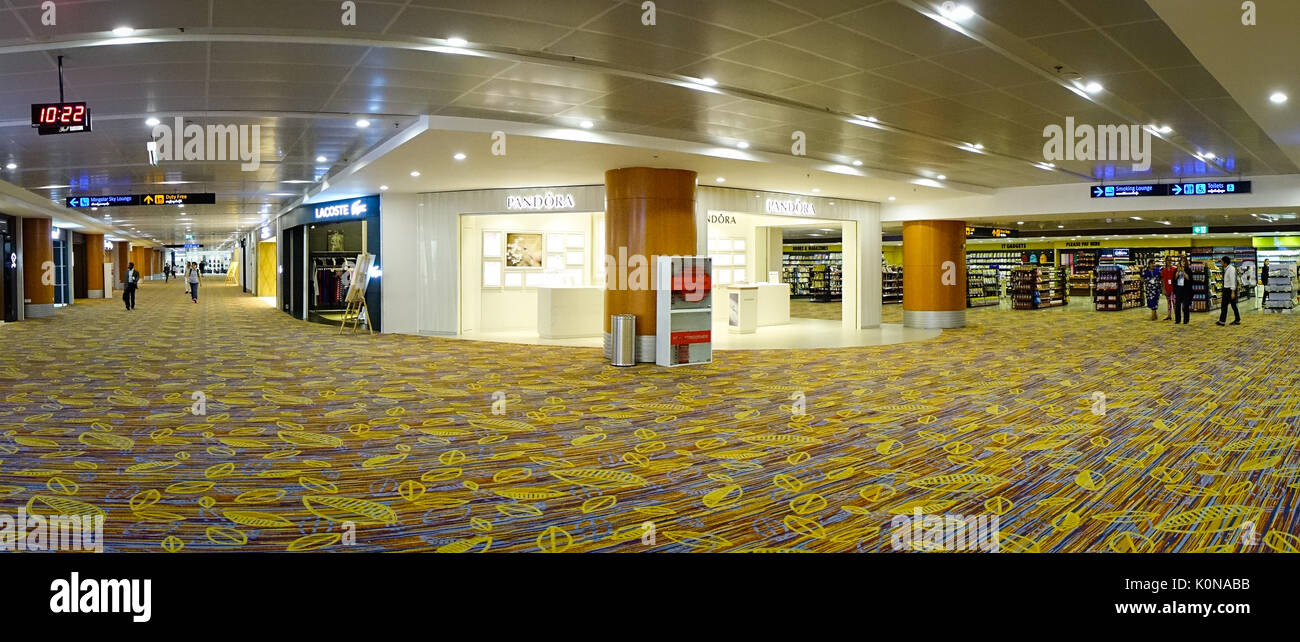 Yangon, Myanmar - Feb 14, 2017. Panorama of new terminal at Yangon ...