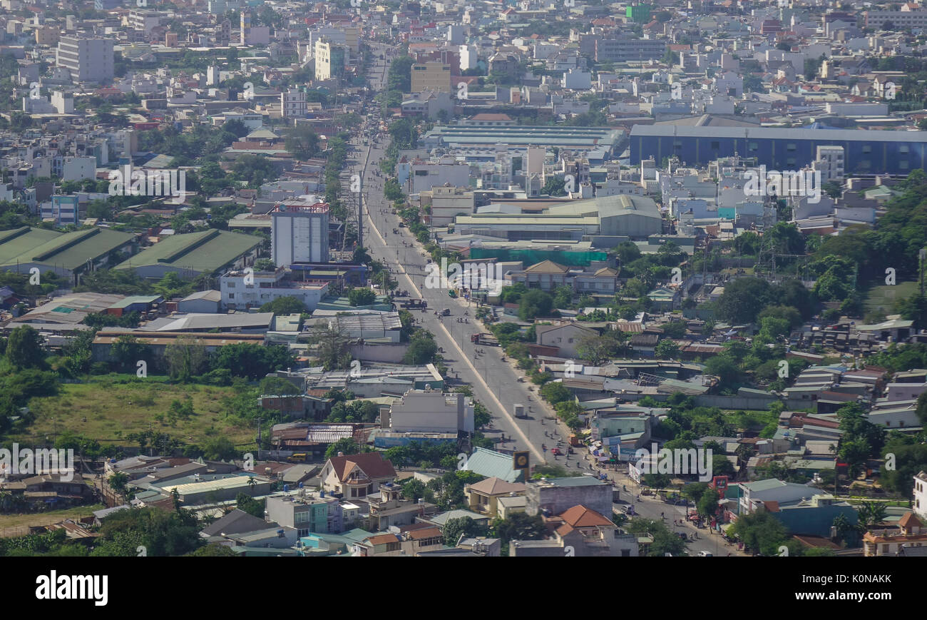 Yangon, Myanmar - Feb 14, 2017. Modern buildings with highways in ...