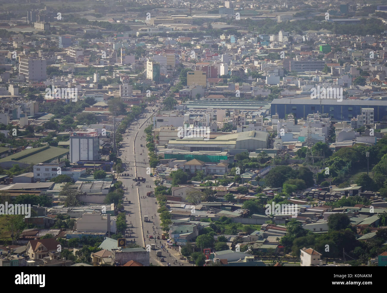 Yangon, Myanmar - Feb 14, 2017. Modern buildings with highways at ...