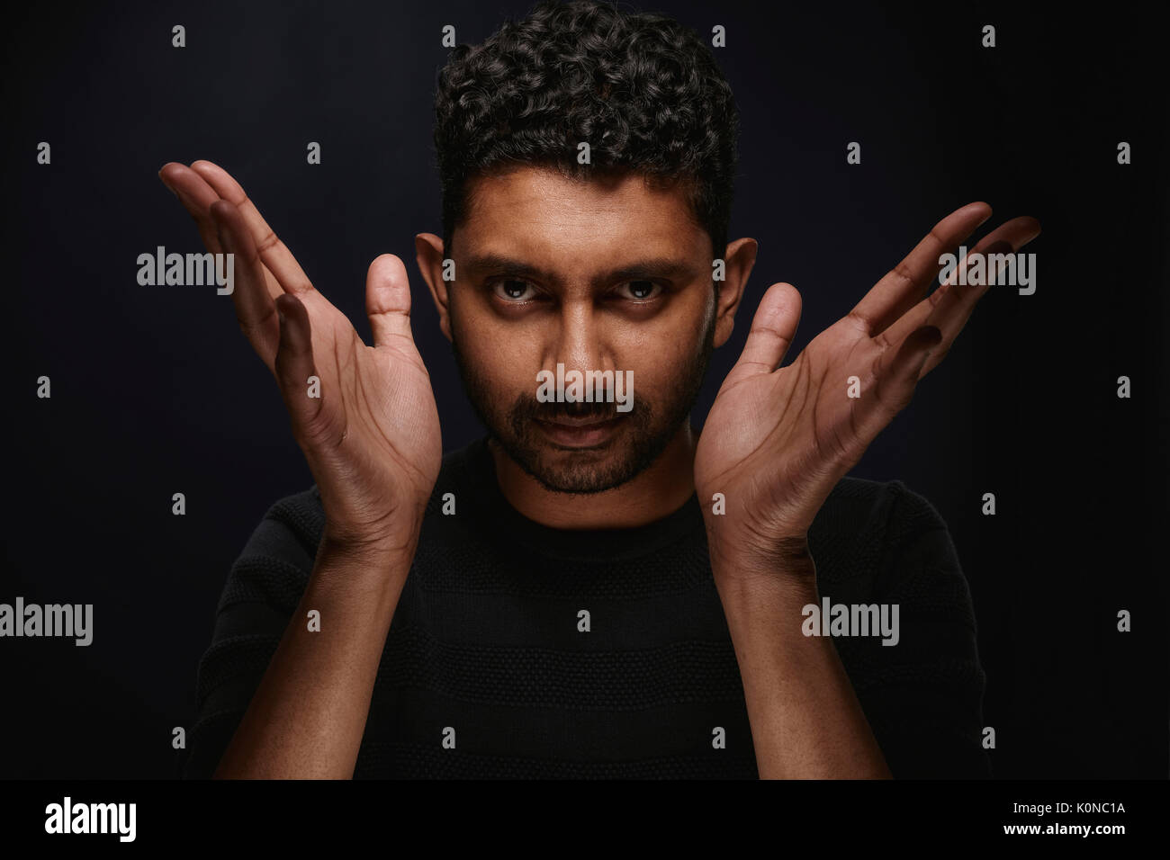 Portrait of gesticulating man Stock Photo - Alamy