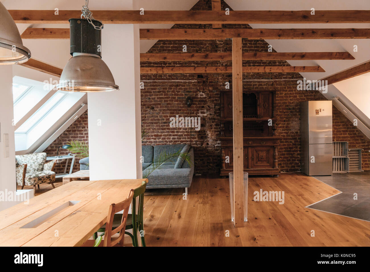 Indoor view of a loft Stock Photo - Alamy