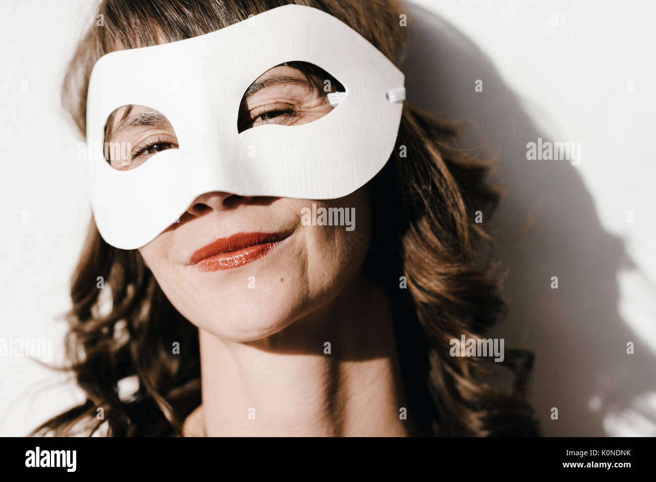 Woman wearing a mask, portrait Stock Photo - Alamy
