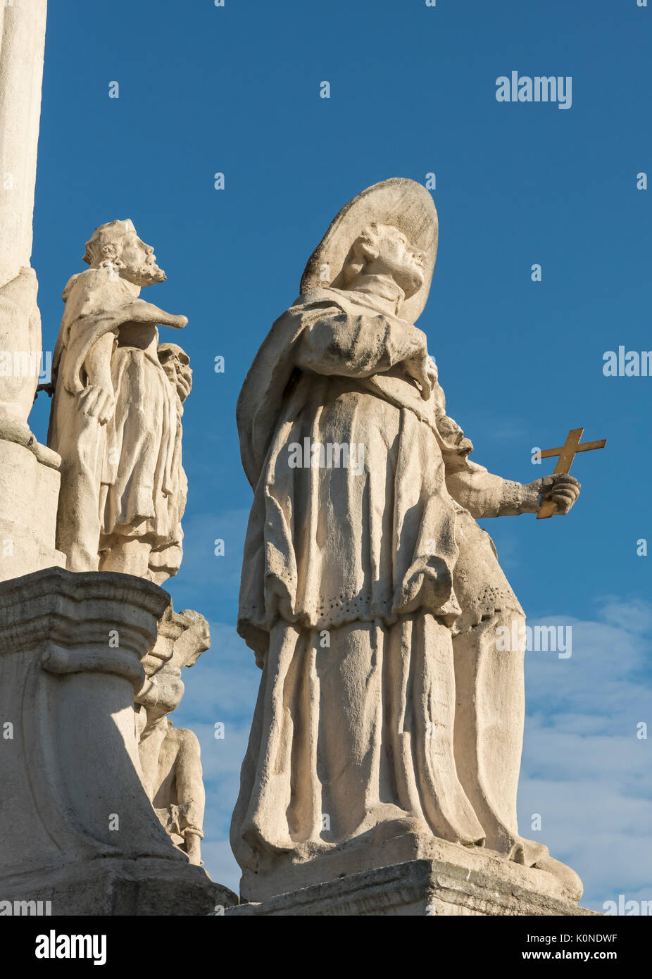 Statue of Holy Trinity Column, Union Square, Timisoara, Romania Stock ...