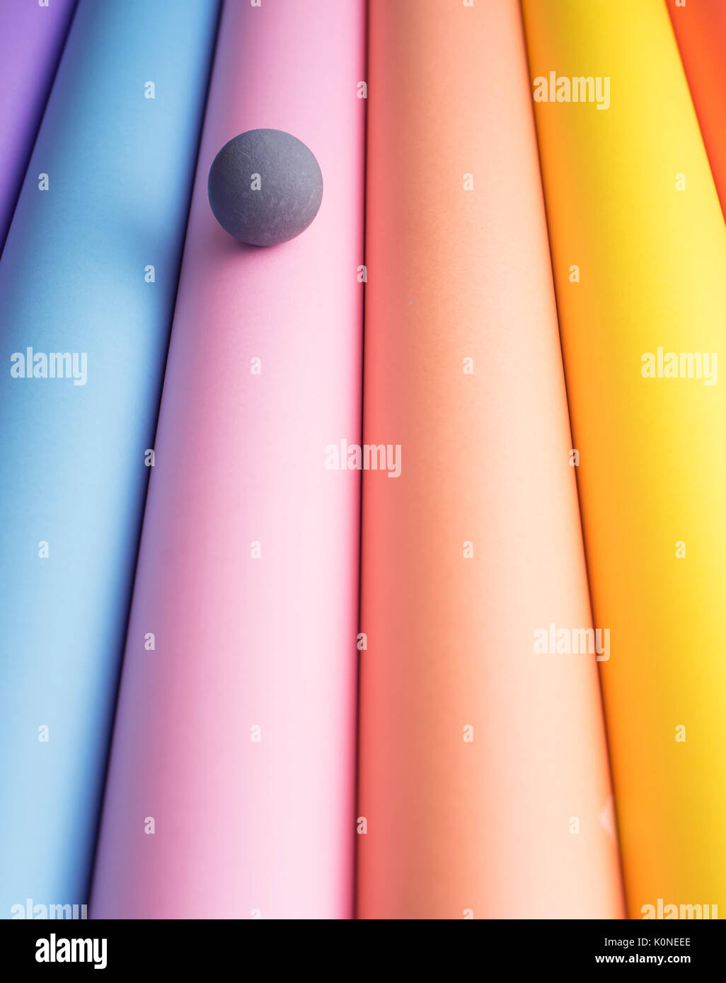 Sphere on colourful tubes, 3D Rendering Stock Photo - Alamy