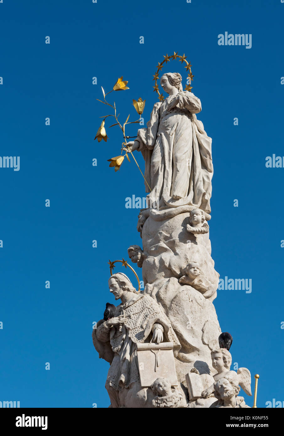 Statue of Virgin Mary and St. John of Nepomuk, Liberty Square, Piata ...