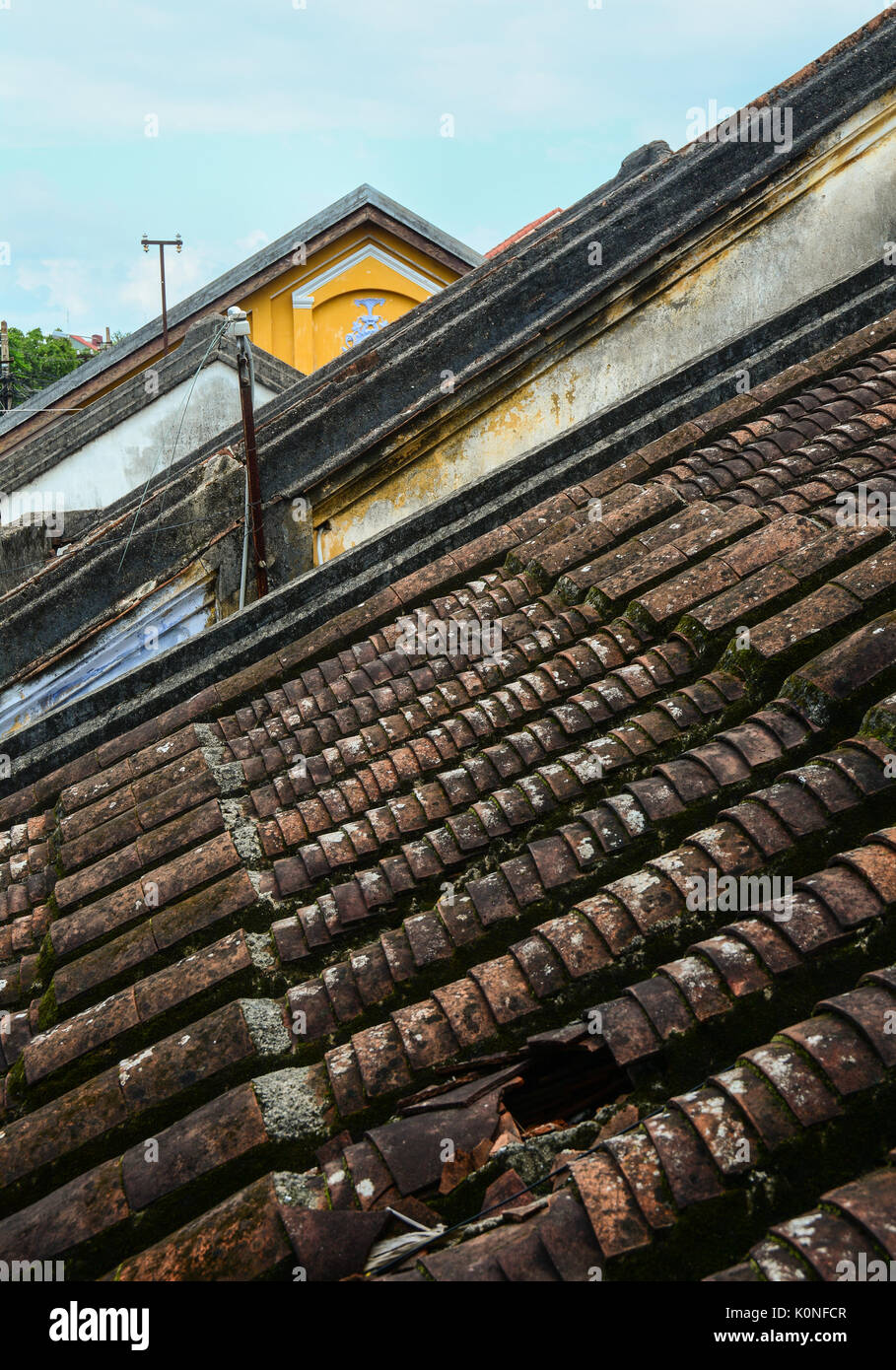 Roof top of old houses in Hoi An ancient town, Vietnam. Hoi an is ...