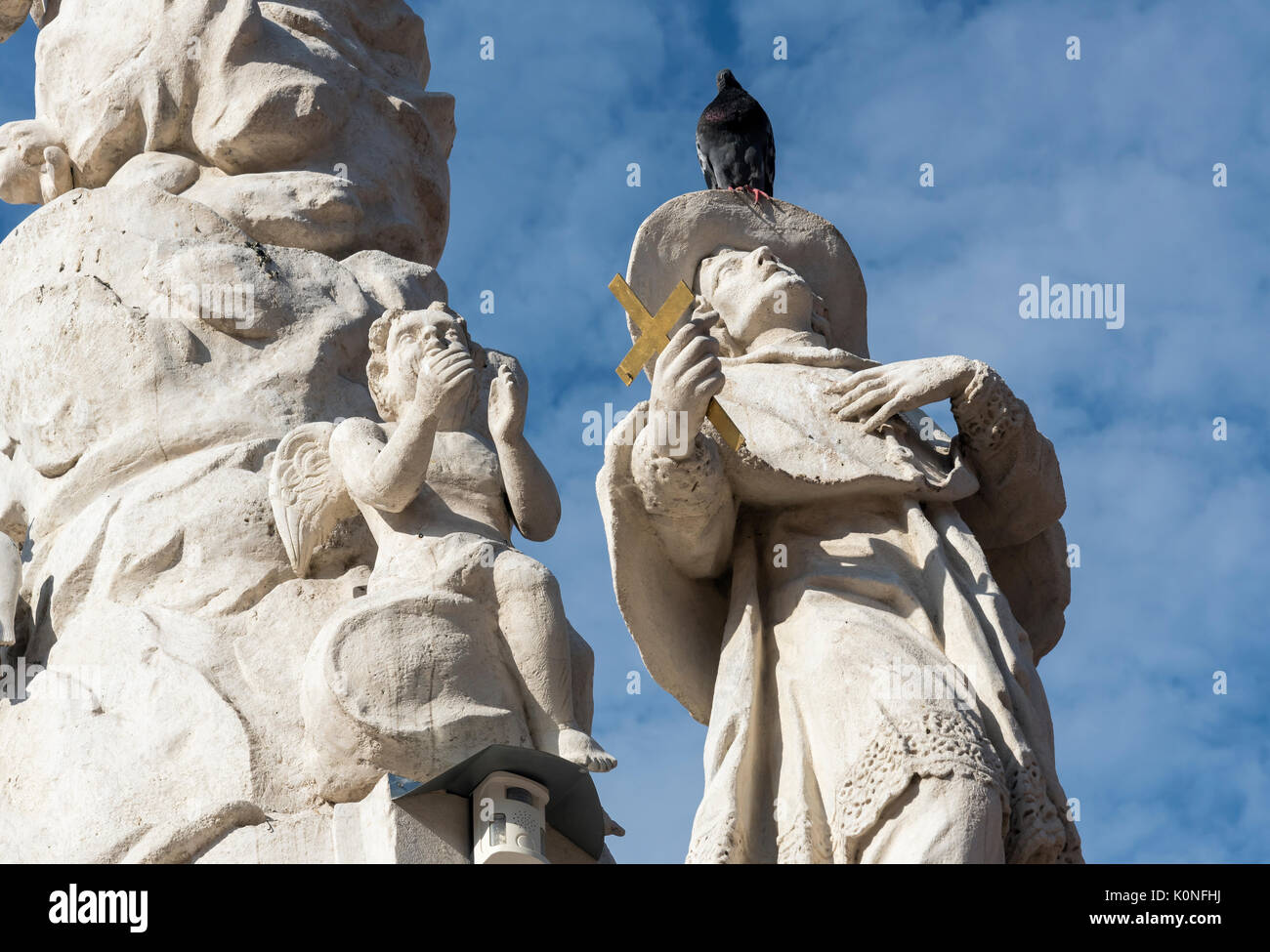 Statue of Virgin Mary and St. John of Nepomuk, Liberty Square, Piata ...