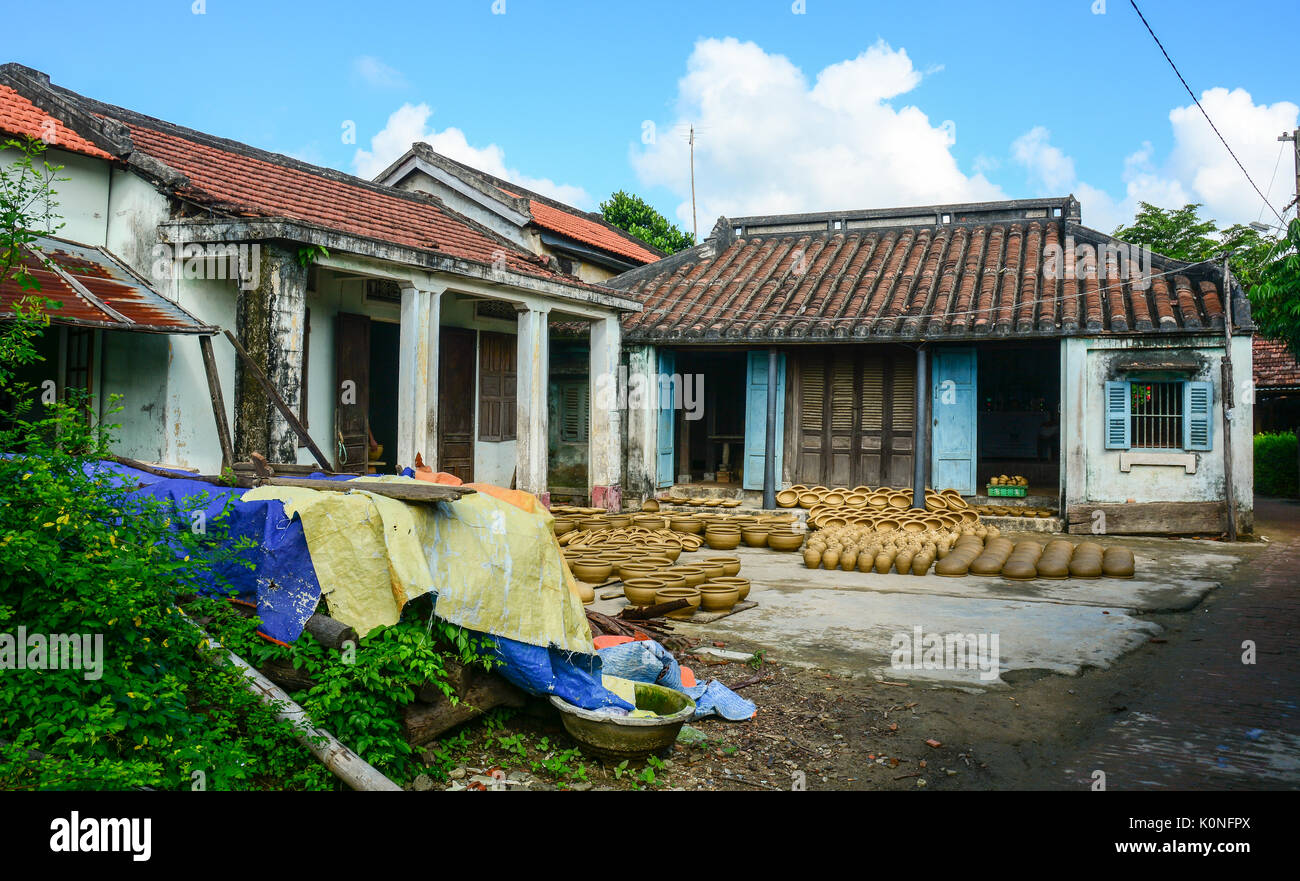 Old houses at the small village in Hoi An ancient town, Vietnam. Hoi an ...