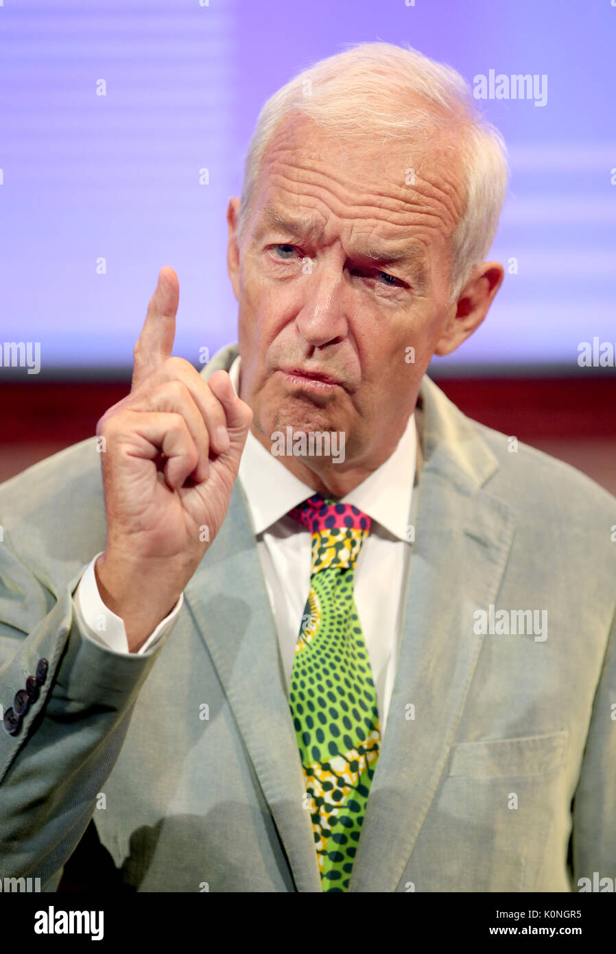 Channel 4 News anchor Jon Snow during a run-through ahead of delivering ...