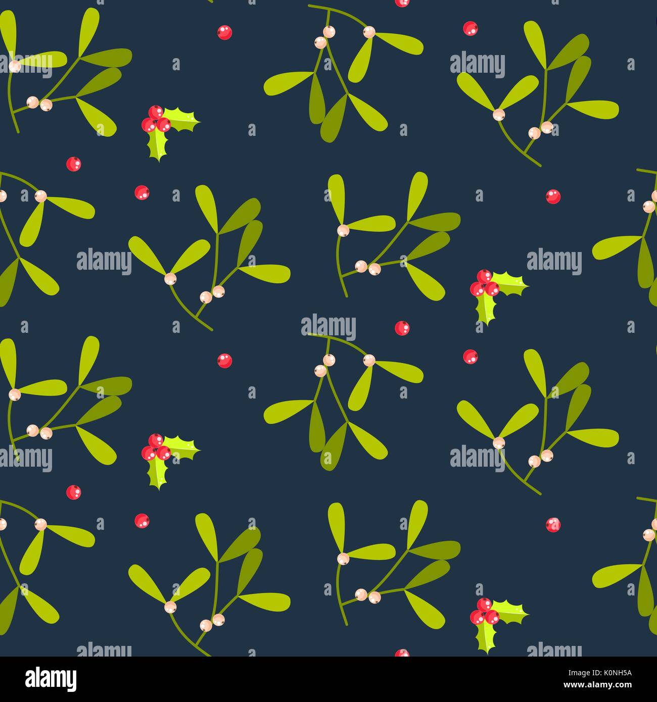 Mistletoe leaves seamless vector pattern Stock Vector Image & Art - Alamy
