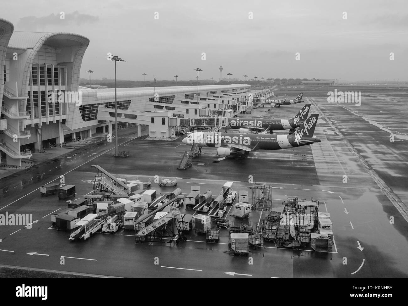 Kuala Lumpur, Malaysia - Dec 16, 2015. AirAsia Terminal in Kuala Lumpur ...