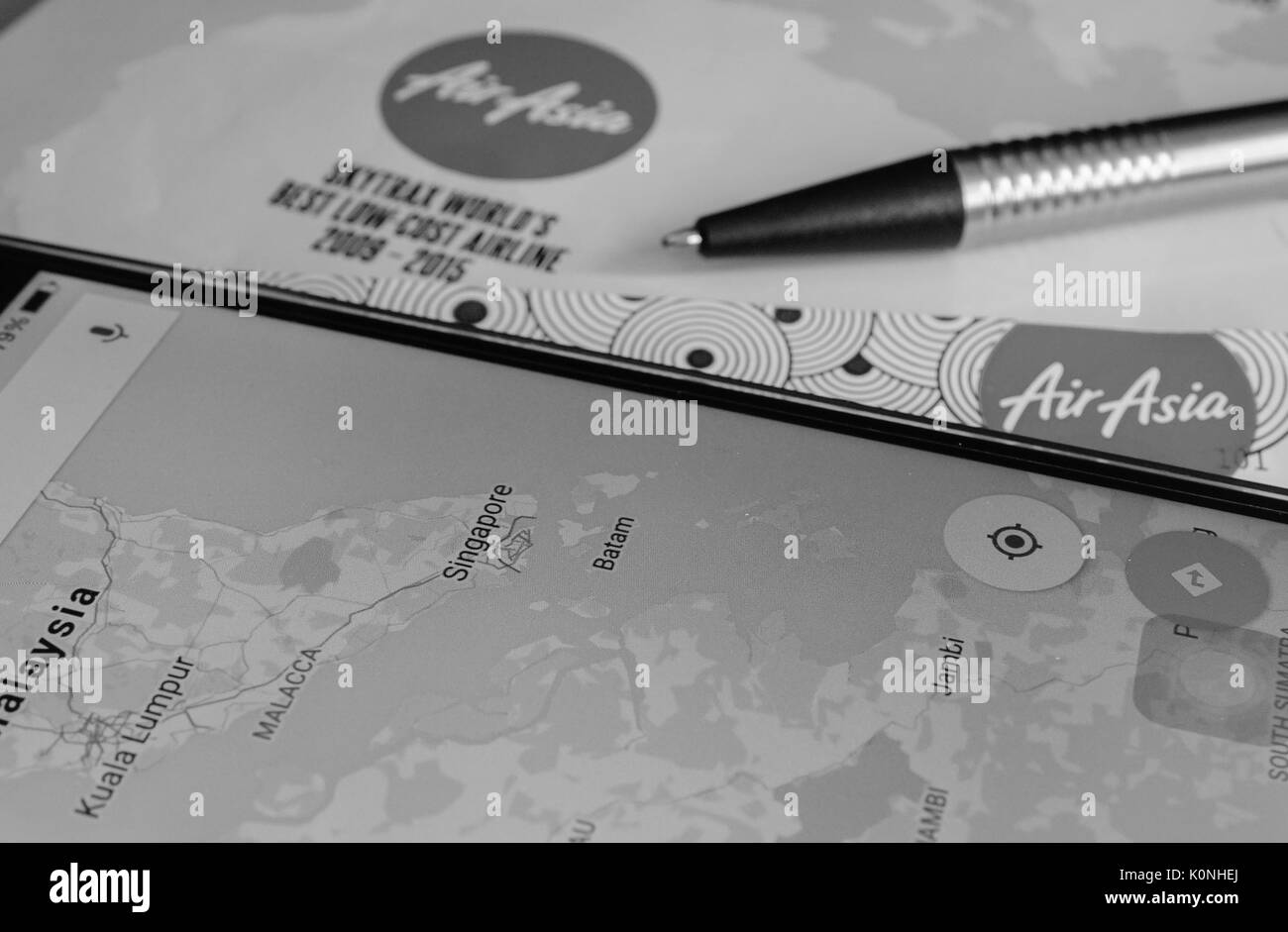 Navigation on tablet Black and White Stock Photos & Images - Alamy