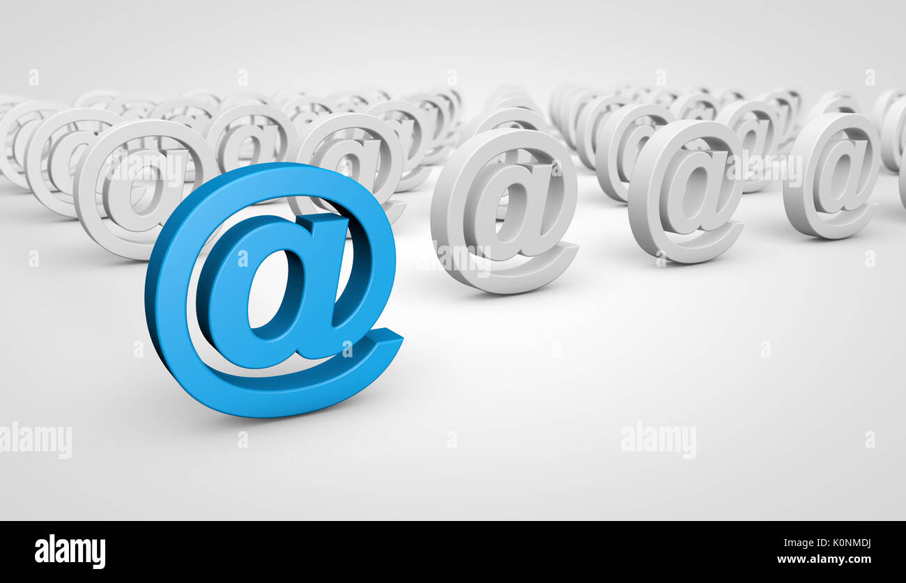 Web contact us conceptual abstract image with at symbol and icon 3D ...