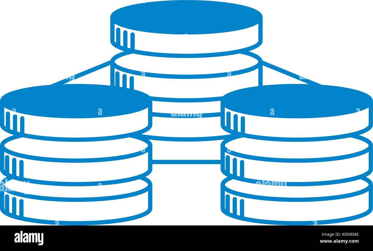silhouette database technology system information service Stock Vector ...