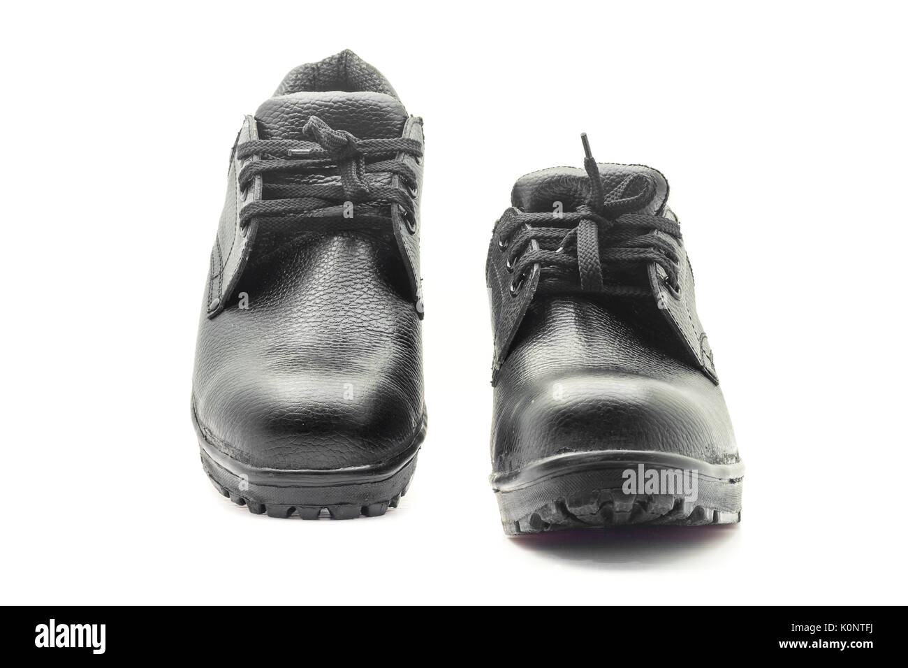Protective workwear black safety shoes on white background Stock Photo ...