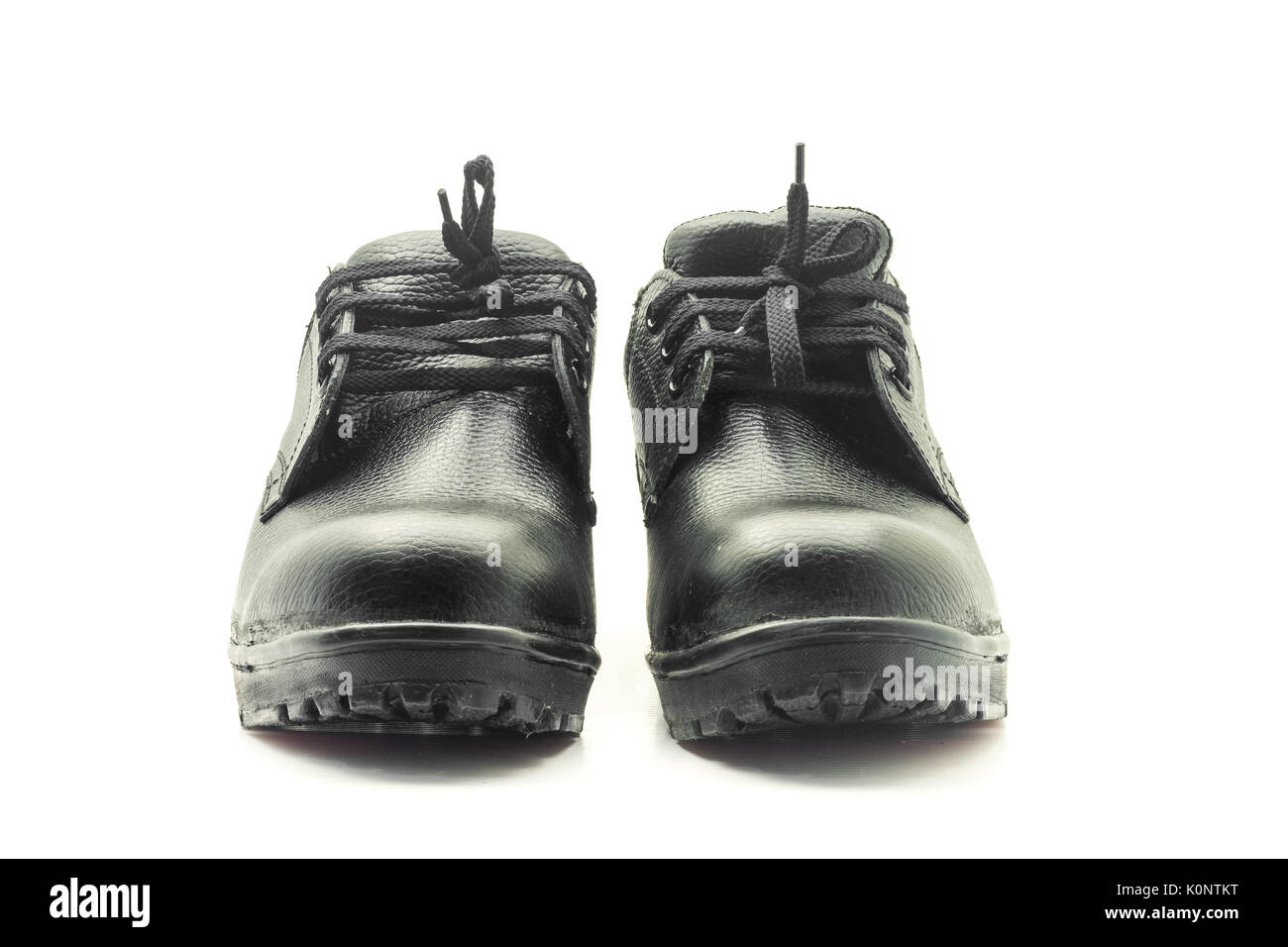 Protective workwear black safety shoes on white background Stock Photo ...