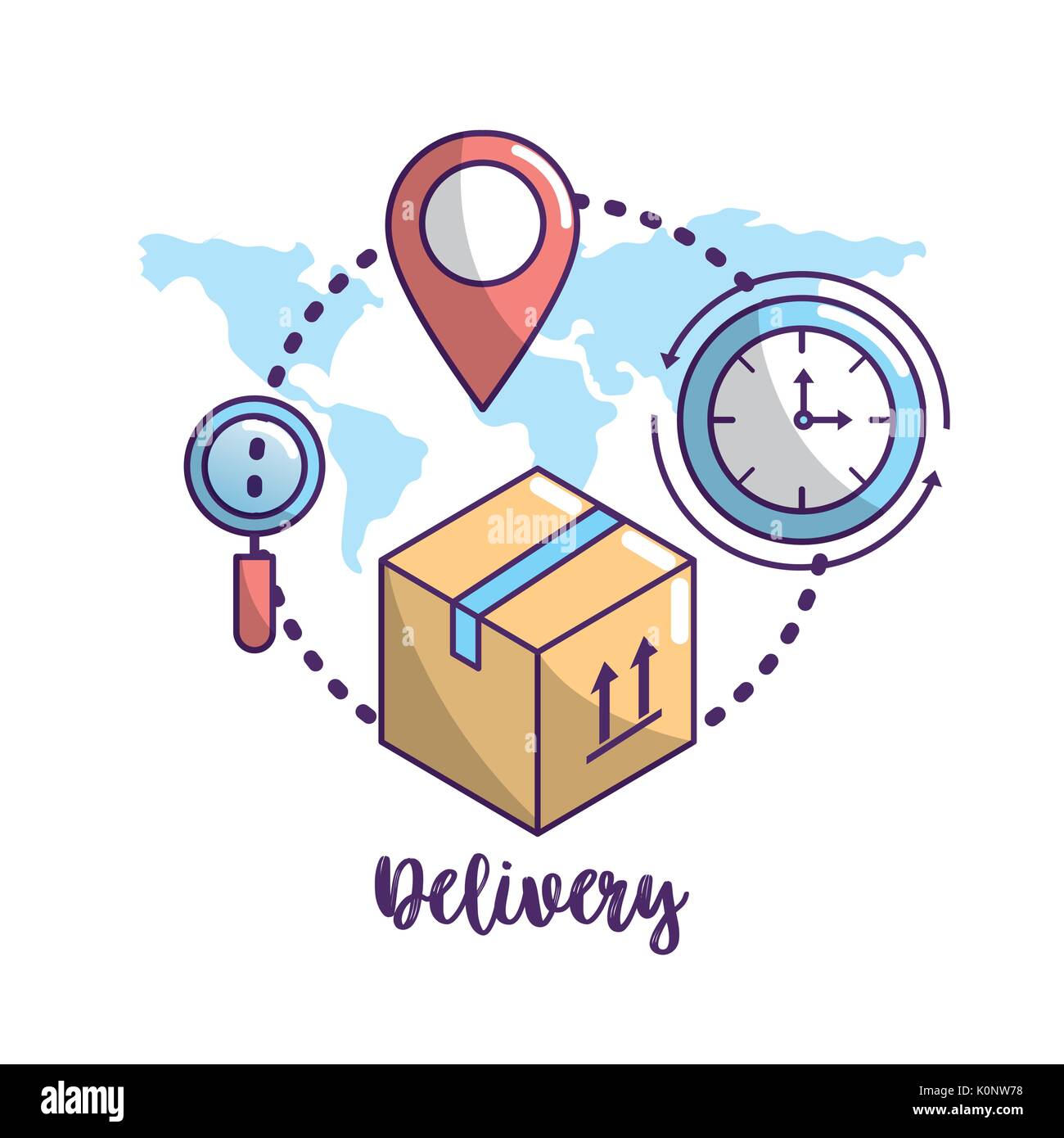 delivery transportation service to package order Stock Vector Image ...