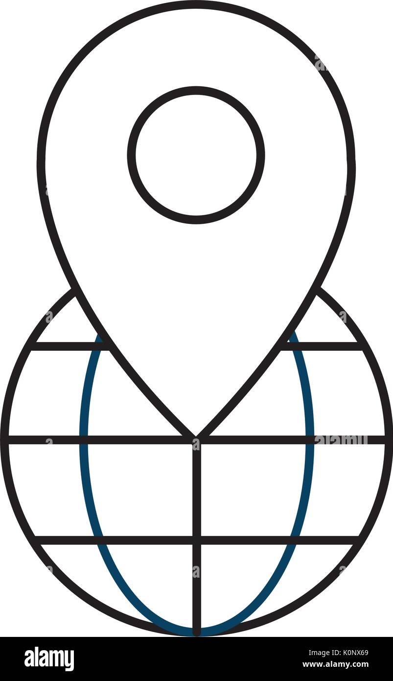 line global earth planet with location symbol Stock Vector Image & Art ...