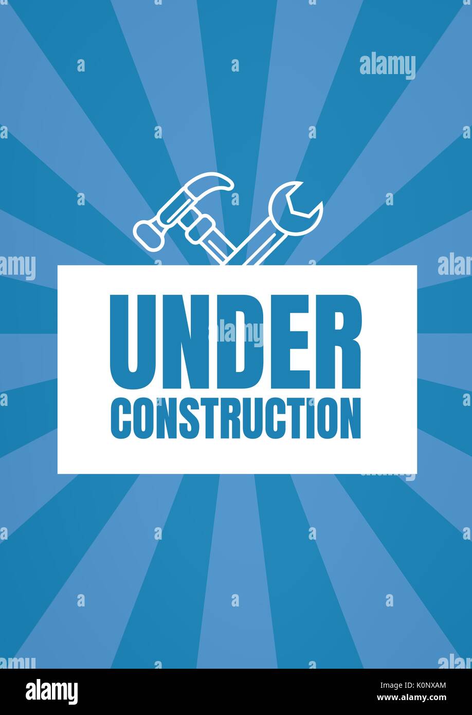 Digital composite of Under construction text with tools graphics ...