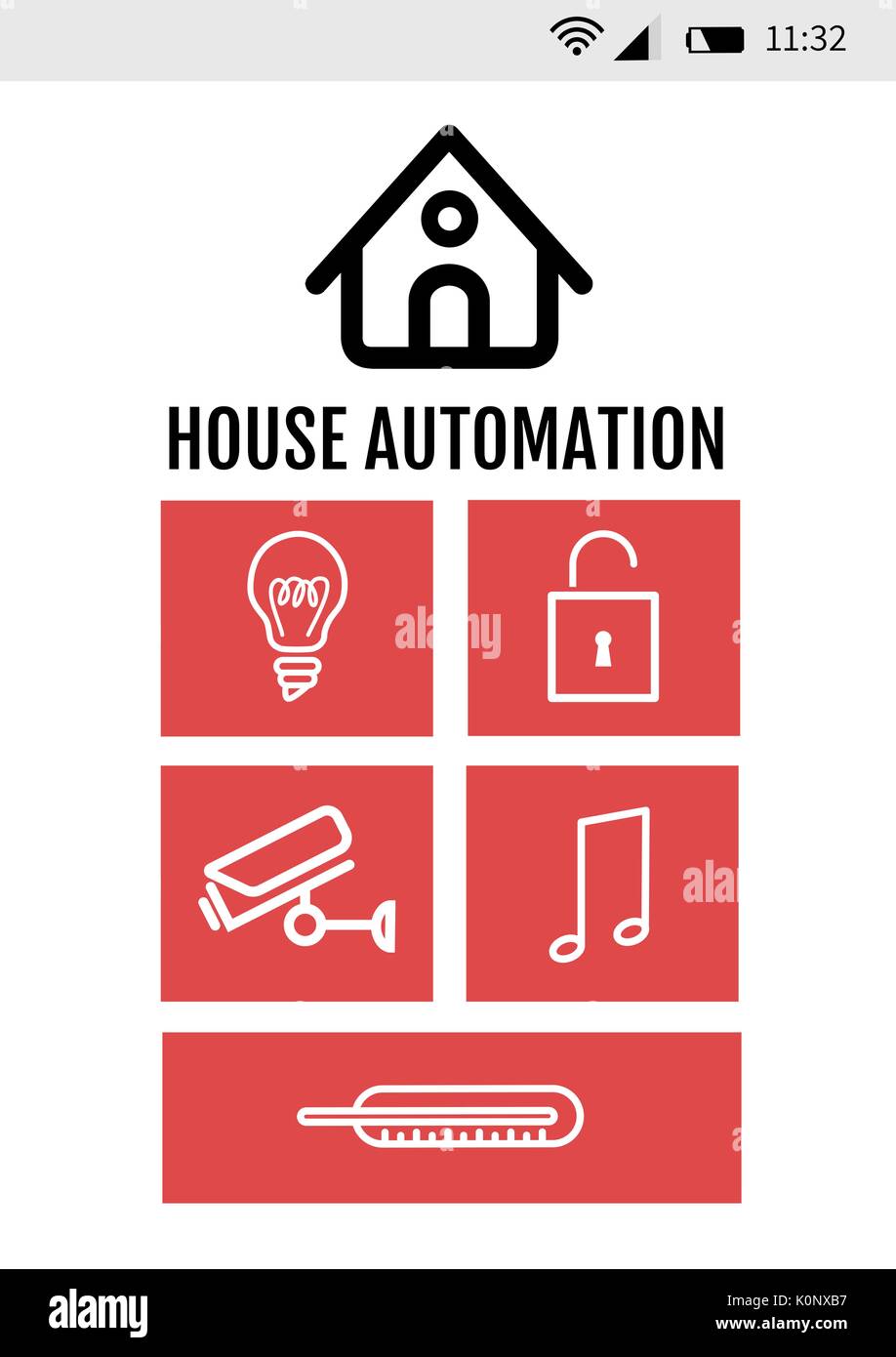 Digital composite of Smart house application interface Stock Photo - Alamy