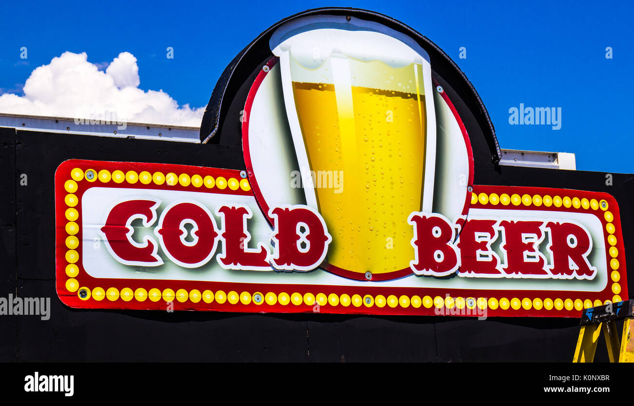 Cold Beer Sign Stock Photo - Alamy