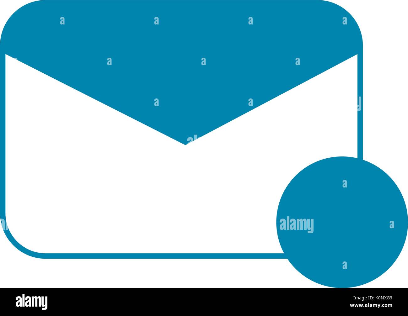 silhouette card letter close with message information Stock Vector ...