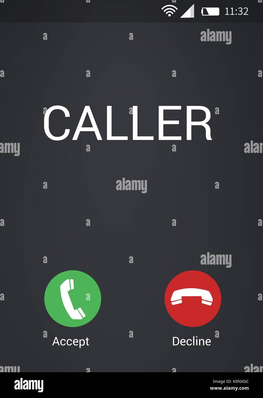 Digital composite of Incoming phone call interface Stock Photo - Alamy