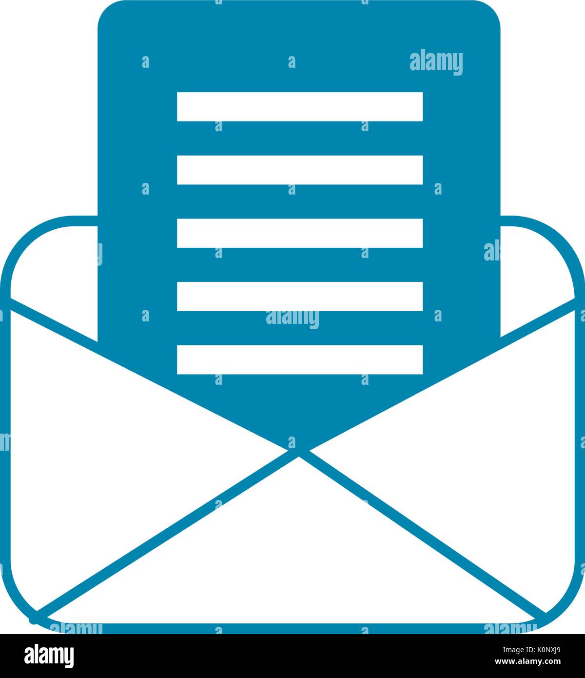 silhouette card letter with important message information Stock Vector ...