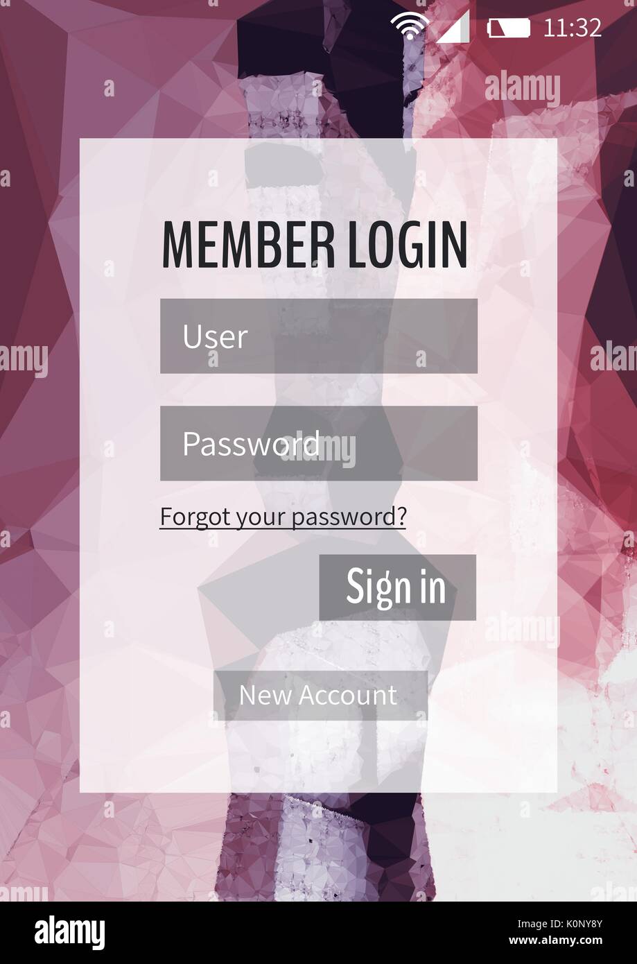 Digital composite of Login user and password screen interface Stock ...