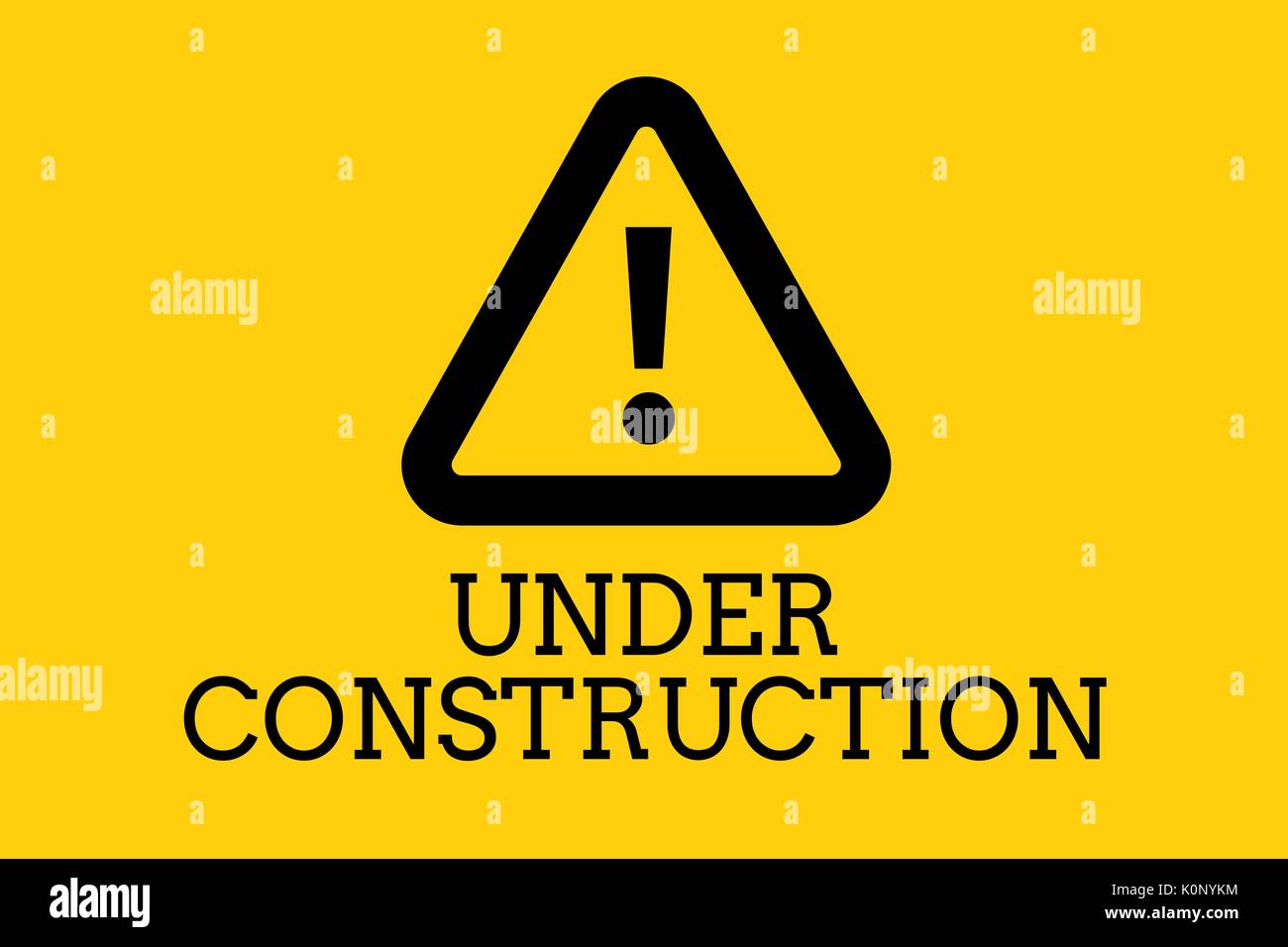 Digital composite of Under construction text with a warning sign ...