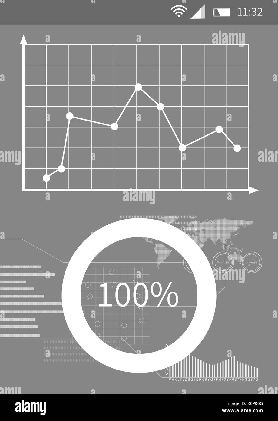 Digital composite of Business phone interface with graphics Stock Photo ...