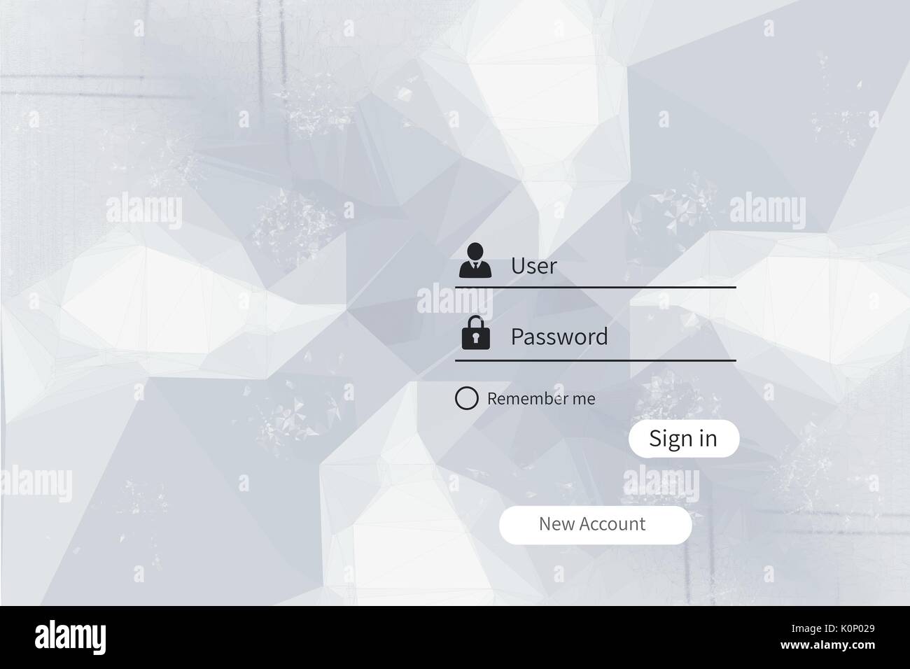 Digital composite of Login user and password screen interface Stock ...