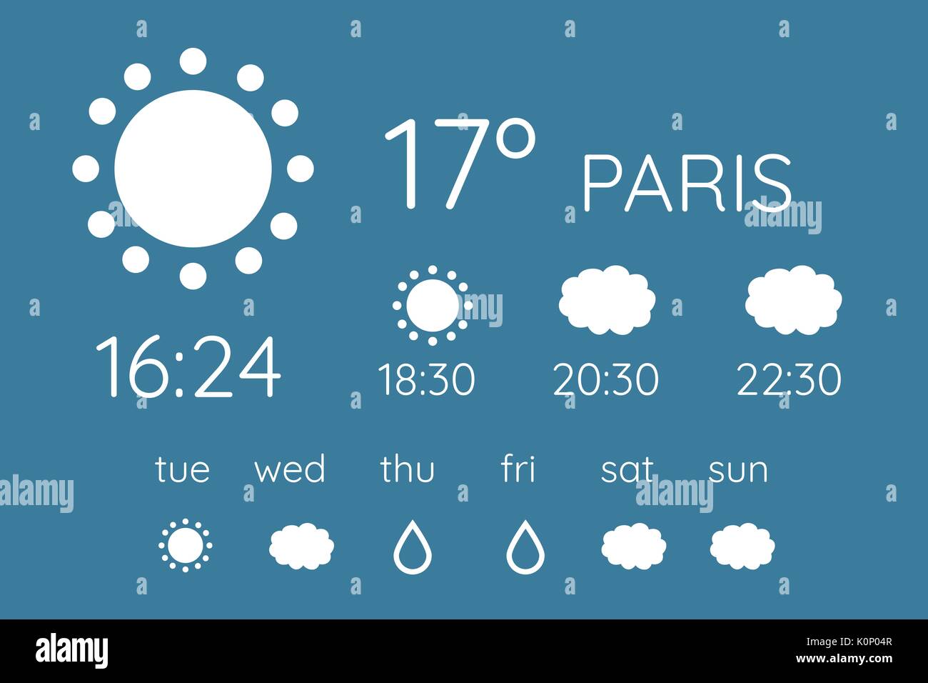 Digital composite of Weather forecast application interface Stock Photo ...