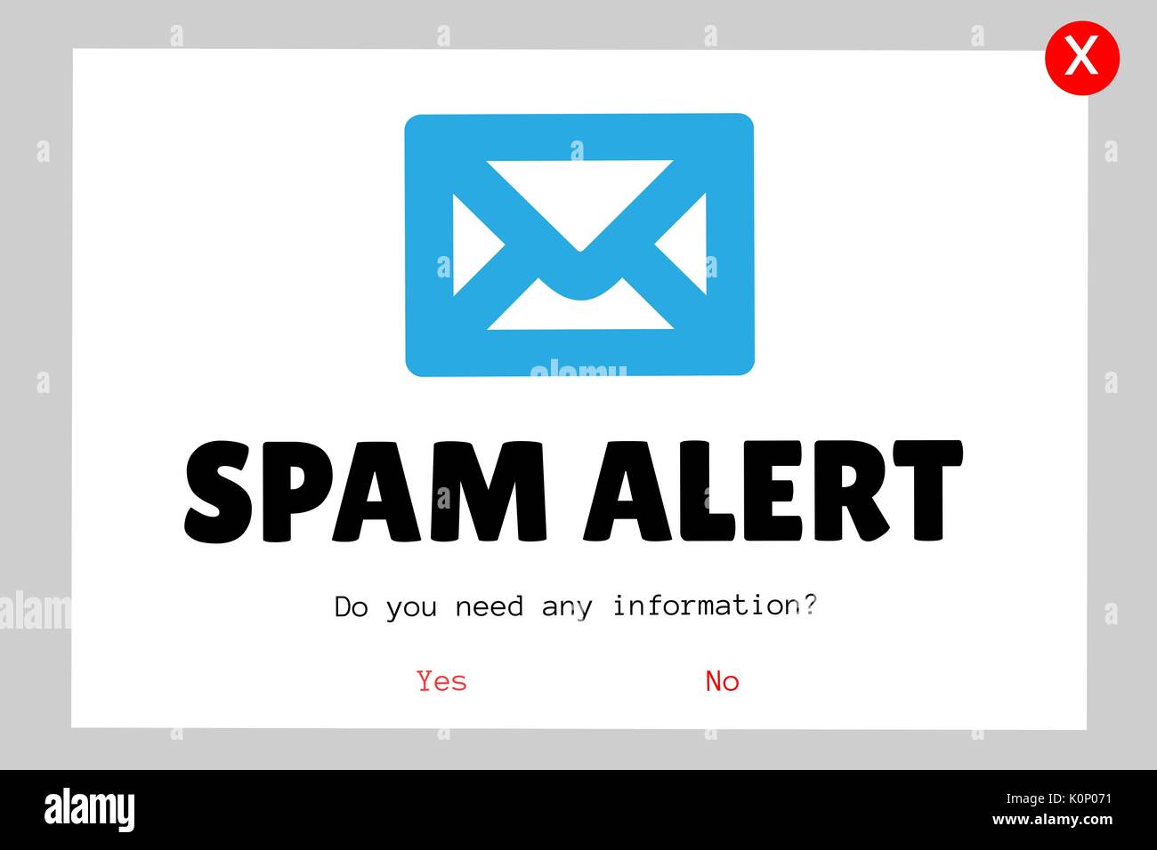 Digital composite of Spam email alarm interface Stock Photo - Alamy