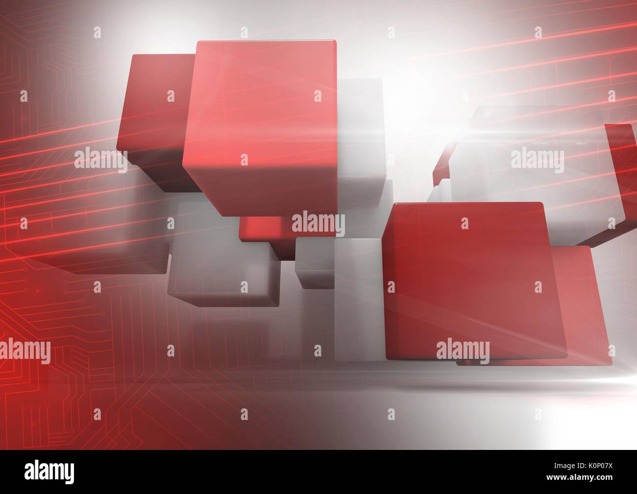 Digital composite of Abstract transition with with red cubes Stock ...