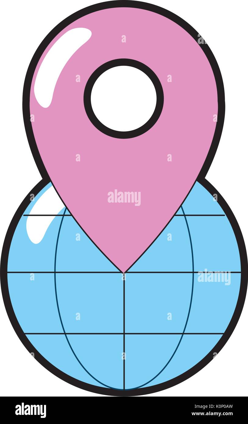 global earth planet with location symbol Stock Vector Image & Art - Alamy