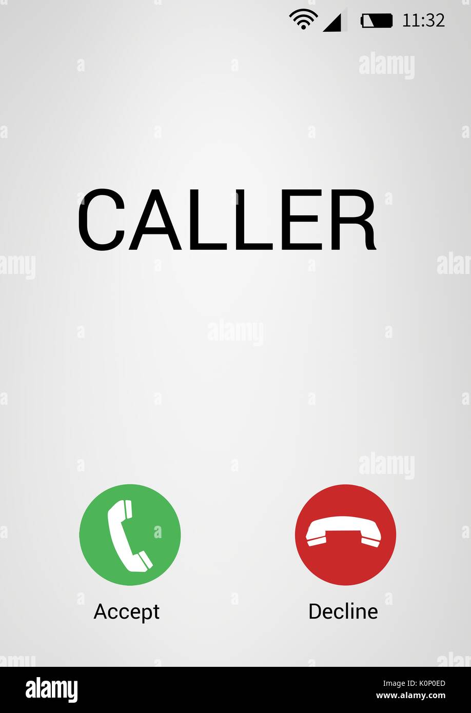 Digital composite of Incoming phone call interface Stock Photo - Alamy