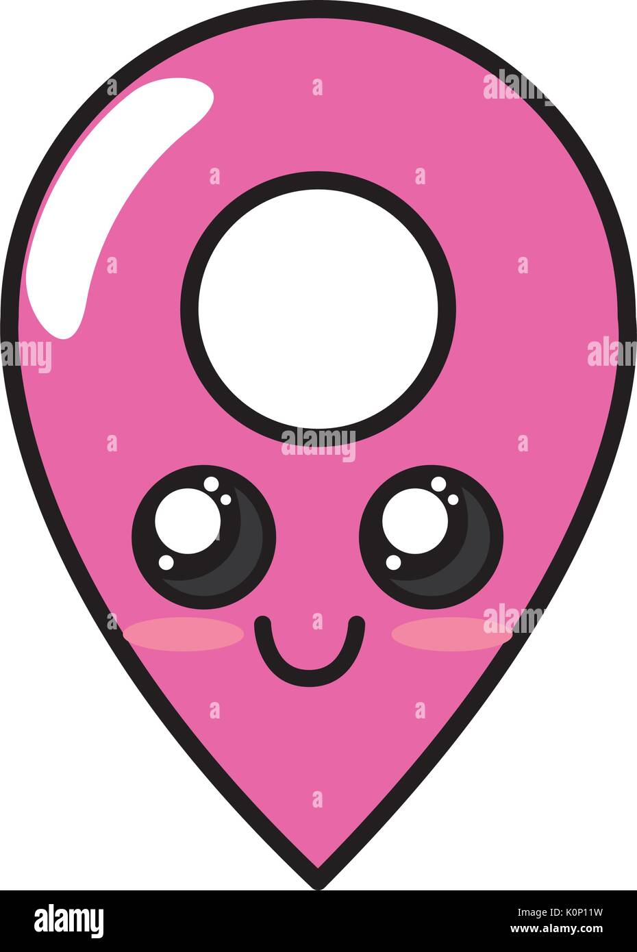 kawaii cute happy location symbol Stock Vector Image & Art - Alamy