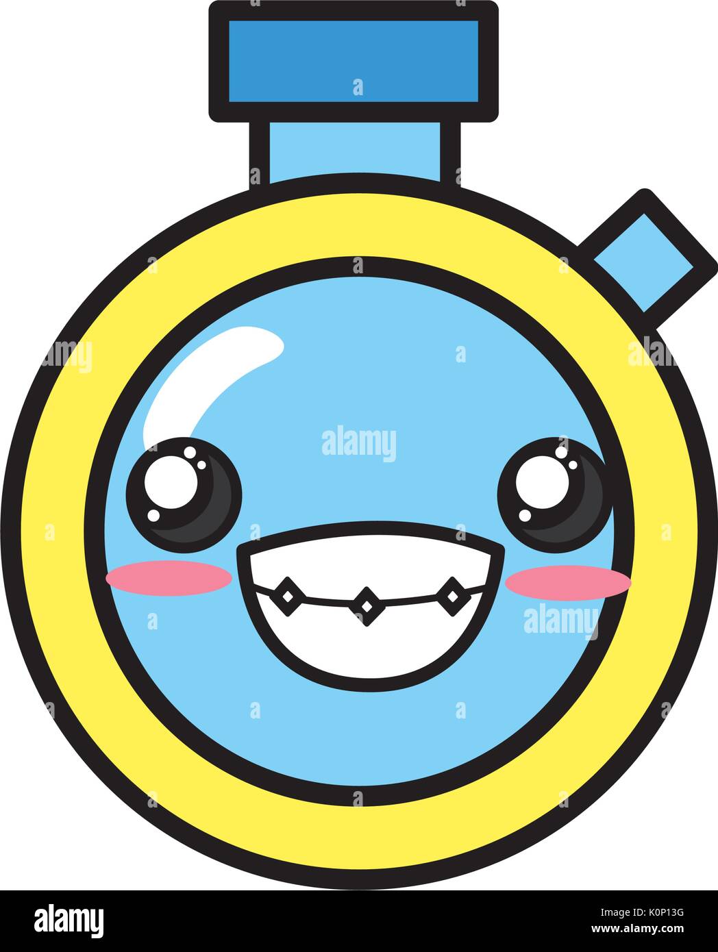kawaii cute happy clock time Stock Vector Image & Art - Alamy